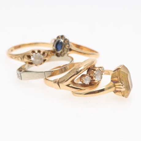 VINTAGE RINGAR st K guld Smycken Ädelstenar Ringar Auctionet