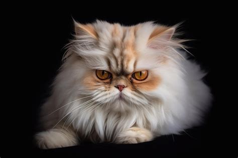 Premium AI Image Persian Cat On A Black Background Closeup Portrait