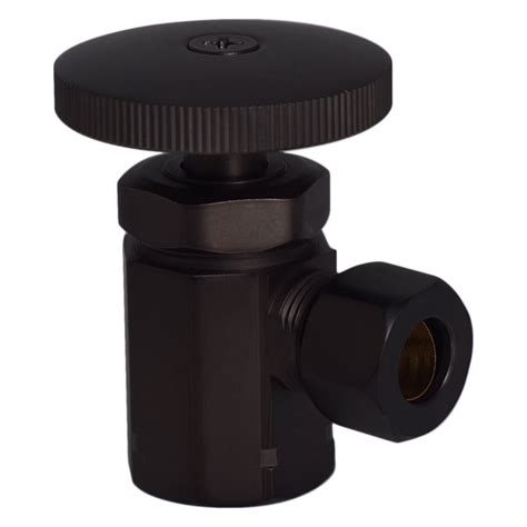 Westbrass D103 62 Round Handle Angle Stop Shut Off Valve Matte Black