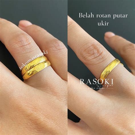 Jual Cin Cin Bela Rotan Lilit Ukir Pasir 3 7 Gr Emas Asli Kadar 24 Lm London 99 99 Toko