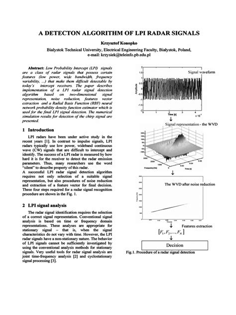 A Detecton Algorithm Of Lpi Radar Signals Spectral Density