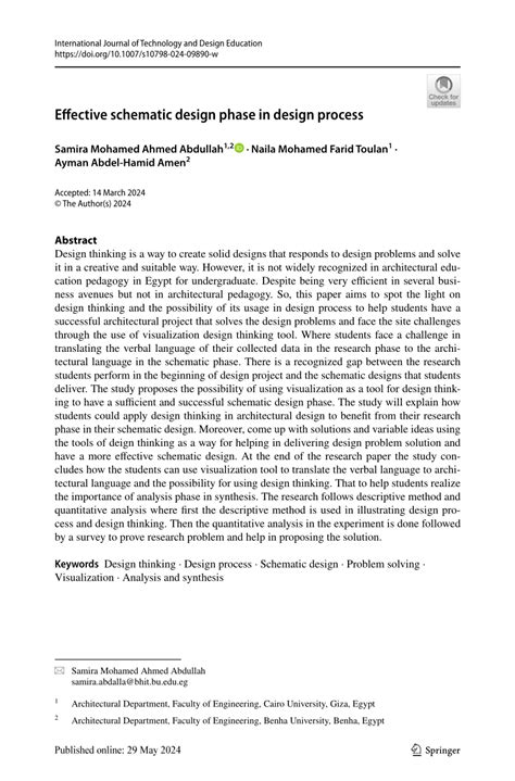 Pdf Effective Schematic Design Phase In Design Process