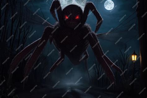 Premium Ai Image A Crafty Spider Weaves Intricate Halloween