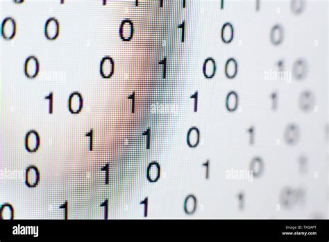 Binary Code On A Computer Screen Stock Photo Alamy
