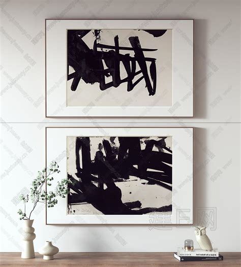 现代挂画装饰画 抽象3d模型下载 Id110711343 建e网3d模型