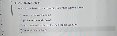 Solved Question 33 1 ﻿pointwhat Is The Best Coping