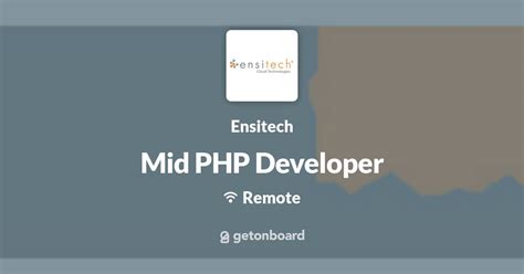 Mid PHP Developer At Ensitech Remote Work From Home Get On Board