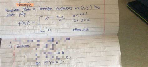 Solved Example Suppose That A Bivariate Continuous R Y X Y