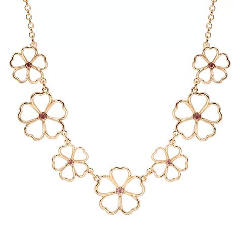 Lc Lauren Conrad Gold Tone Wire Floral Statement Necklace