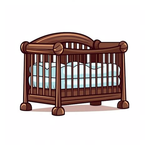 Premium Ai Image A Cartoon Crib With A Blue Blanket And A White