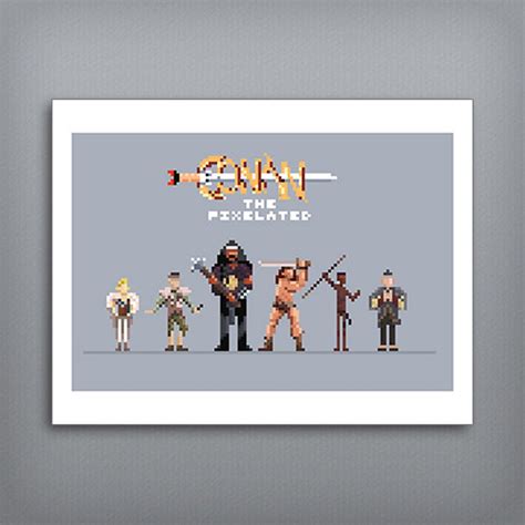 Conan The Pixelated 85 X 11 Pixel Art Print Destroyer Barbarian