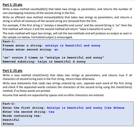 Solved Part 1 25 Pts Write A Java Method Countsubstr That
