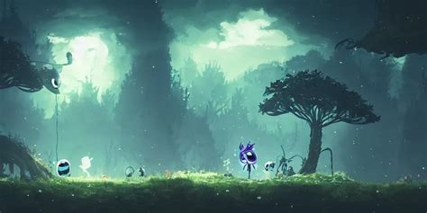 Hollow Knight Portraiting A Magical Tree Side Stable Diffusion