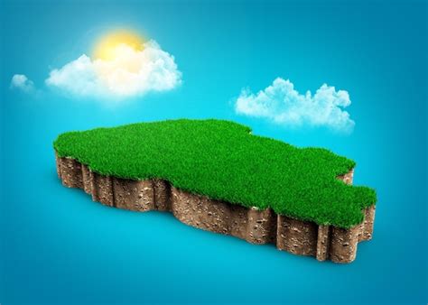 Bhután mapa suelo tierra geología sección transversal con hierba verde