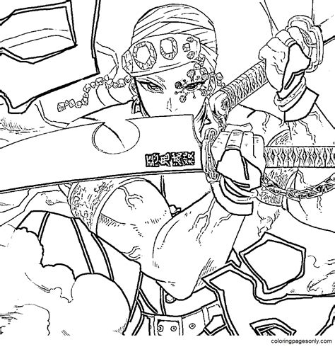 Tengen Uzui Coloring Pages To Print Free Printable Coloring Pages