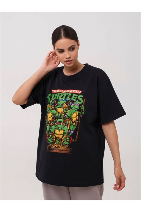 Футболка TMNT свободного кроя черный
