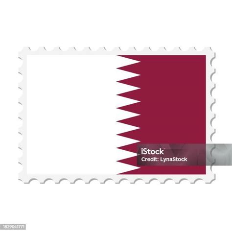 카타르 우표 흰색 배경에 고립된 카타르 국기를 가진 엽서 벡터 그림입니다 고무도장에 대한 스톡 벡터 아트 및 기타 이미지 고무도장 국기 기 Istock