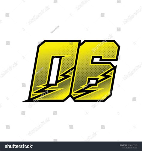 Number Vector Sports Racing Number 06 Stock Vector Royalty Free