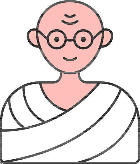 Mahatma Gandhi Dibujos Animados Personaje Plano Icono 24446823 Vector