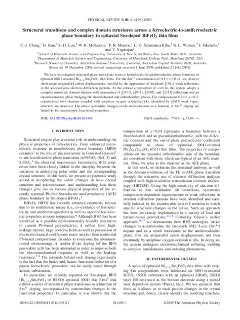 Pdf Structural Transitions And Complex Domain Structures Across A