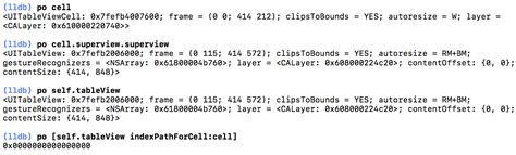 Ios IndexPathForCell Returning Nil Stack Overflow