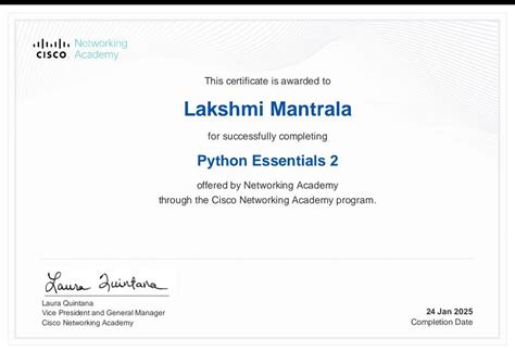 Cisconetworkingacademy Pythonprogramming Lakshmi Mantrala