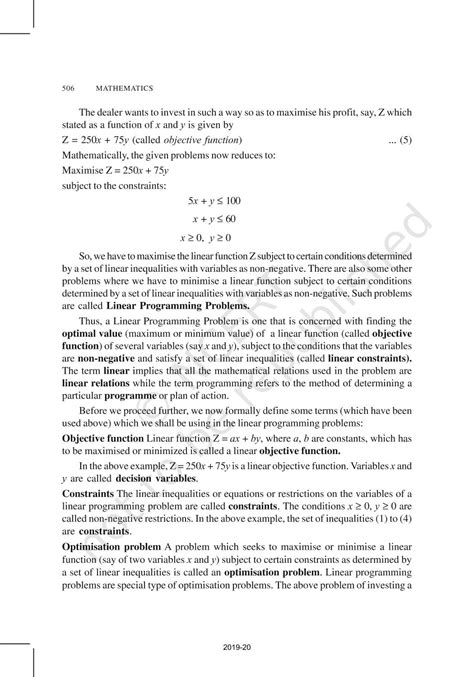 Linear Programming Ncert Book Of Class 12 Mathematics Part Ii