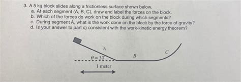 Solved A Kg Block Slides Along A Frictionless Surface Chegg