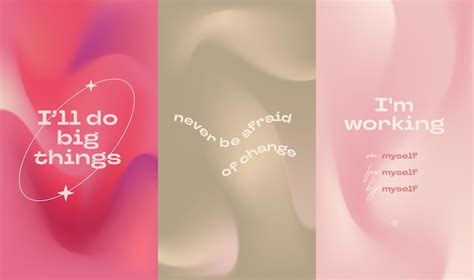 내년 색상 비바 마젠타와 Instagram 스토리 그라데이션 미적 인용구 템플릿 컬렉션 프리미엄 벡터