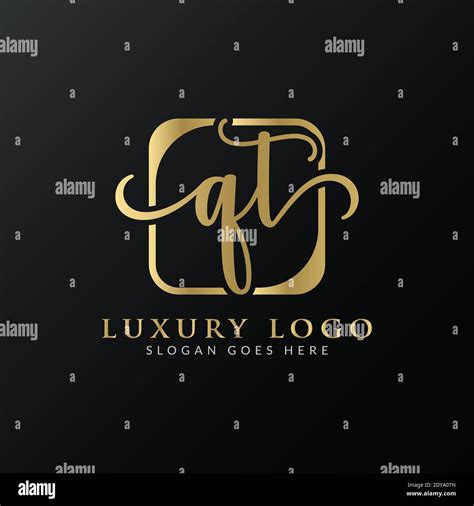 Initial Letter QT Logo Design Vector Template Modern Luxury QT Letter Logo Design Stock Vector