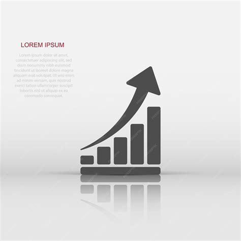 Premium Vector Vector Growth Chart Icon In Flat Style Grow Diagram