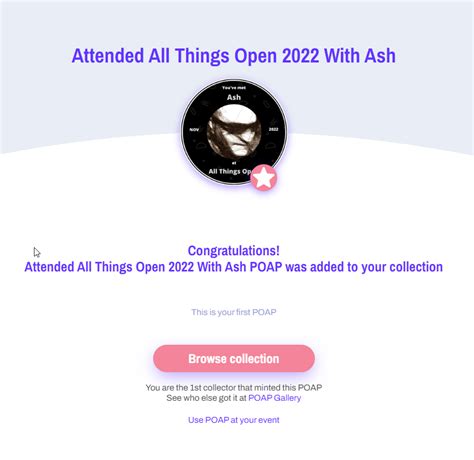 get an nft at all things open 2022 ash tewari