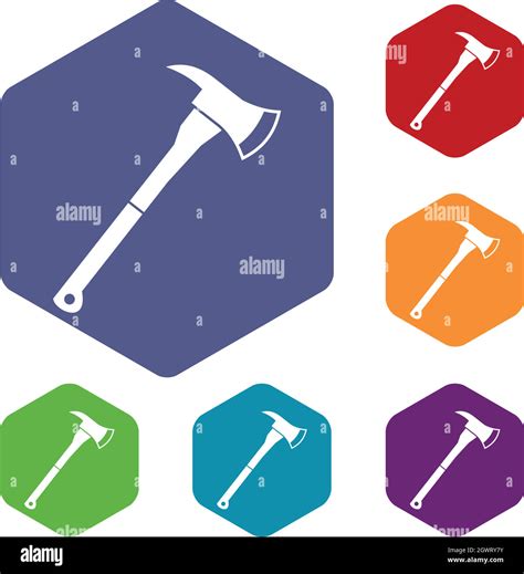 Firefighter Axe Icons Set Stock Vector Image And Art Alamy