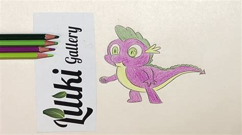 نقاشی اسپایک کارتون پونی ساده نقاشی دایناسور آسان