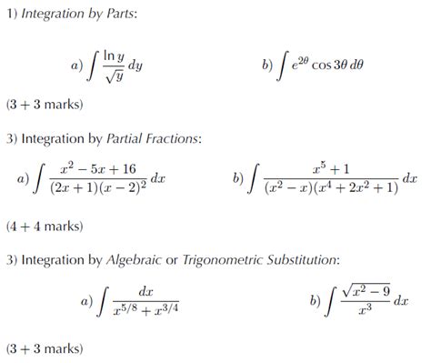 Solved Integration By Parts A Ylnydy B E Cos D Chegg