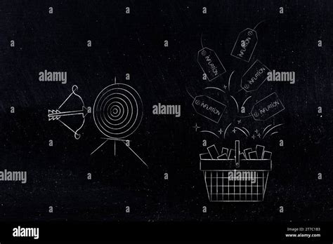 Target Inflation Conceptual Illustration Target And Arrow Next To