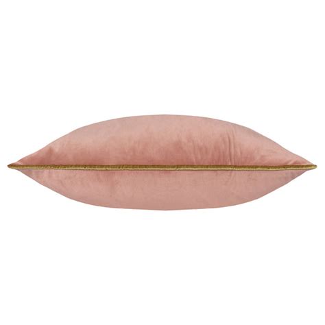 Meridian Pink Velvet Cushion Cover Blush Gold Cushions Paoletti