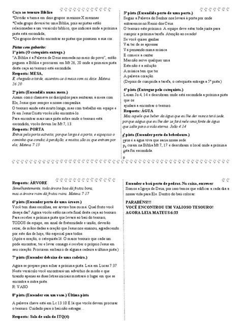 Caca Ao Tesouro Biblico Download Grátis Pdf Oração Bíblia