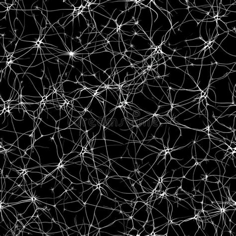Intricate White Neuron Like Network On Black Background Stock Image