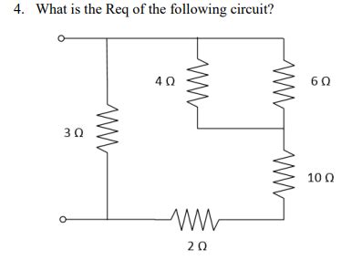 Solved What Is The Req Of The Following Circuit Chegg