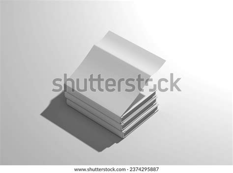 Plain White Empty Blank Stack Hardcover Stock Illustration 2374295887