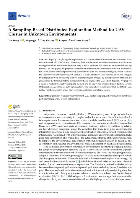 pdf a sampling based distributed exploration method for uav cluster