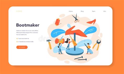 Shoemaker Web Banner Or Landing Page Male And Female Stock Vector