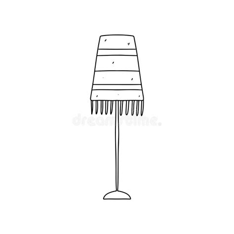 Lamp In Hand Drawn Doodle Style Vector Illustration Isolated On White