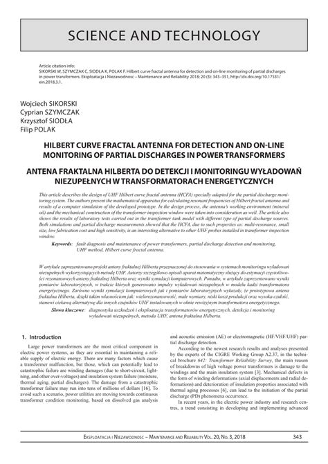 Pdf Hilbert Curve Fractal Antenna For Detection And On Line