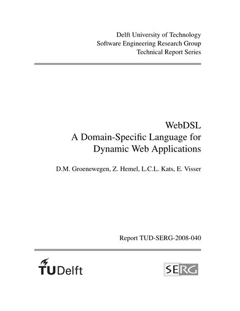 Pdf Webdsl A Domain Specific Language For Dynamic Web Applications