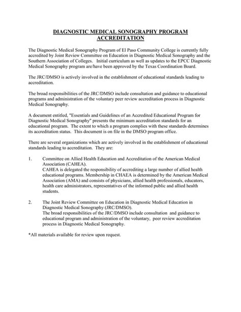 Diagnostic Medical Sonography Program Accreditation