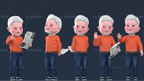 卡通角色 老爷爷模型 老人 男模型库 Maya Ma Mb 模型下载 Cg模型网