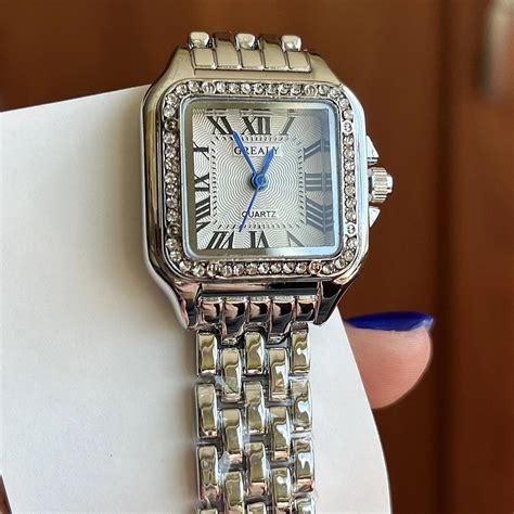Vintage Silver Watch With Striking Blue Dial ⌚️ • Depop