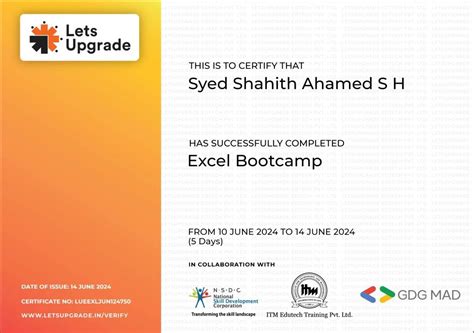 Completed Microsoft Excel Bootcamp Syed Shahith Ahamed S H Posted On The Topic Linkedin